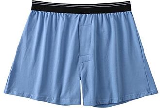 Generic Boxer ample pour homme en coton super doux avec braguette à boutons - Sous-vêtements extensibles pour un usage quotidien - Anti-frottement - Anti-humi