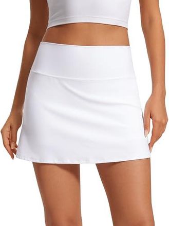 CRZ YOGA Butterluxe Jupe de Golf de Tennis de Type a pour Les Femmes avec des Poches Blanc 44