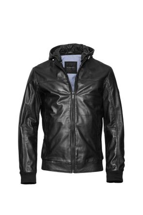 Bugatti Lederjacke BUVITO (1-St) aus hochwertigem, robustem Echtleder, mit Kapuze