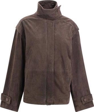 Rotate Rotate Birger Christensen, Femme, Vestes, Brun, Taille: 38 FR Veste en cuir oversize