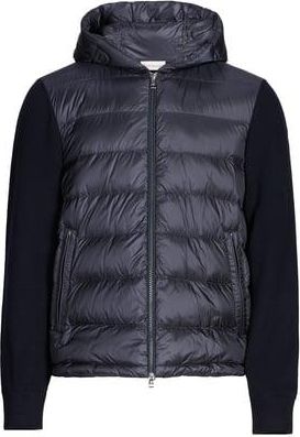 Moncler Cardigan bi-mati&egrave;re en laine vierge