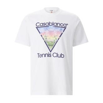 Casablanca Homme, Tops, Blanc, Taille: XL T-shirt Oversize &agrave; &eacute;cusson logo