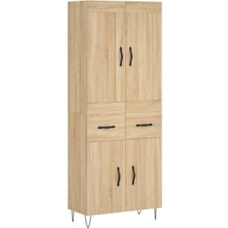vidaXL Highboard Sonoma-Eiche 69,5x34x180 cm Holzwerkstoff Vidaxl