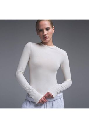 SKIMS Damen Langarmshirt aus Baumwoll-Mix