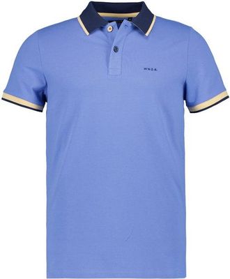 N.Z.A. Herren Polo-Shirt blau Baumwoll-Piqu&eacute;