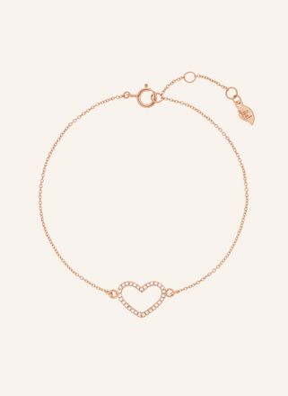 Leaf Armband Heart Aus 18 Karat Ros&eacute;gold Mit Diamanten rosegold
