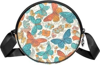Generic Sac &agrave; bandouli&egrave;re rond pour femme, petit sac &agrave; bandouli&egrave;re avec fermeture &eacute;clair, bretelles r&eacute;glables, style d&eacute;contract&eacute;, pour femmes et filles