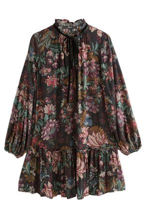 Next Minikleid Gestuftes Minikleid mit Bindedetail vorne (1-tlg)