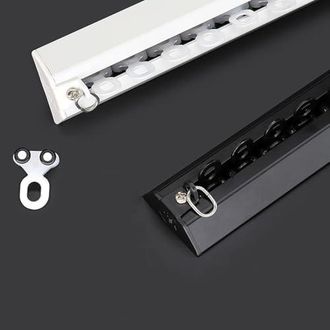 Generic Rails De Rideaux Ultra-Mince Tringle &Agrave; Rideau Aluminium pour Rideaux Et S&eacute;parateurs De Pi&egrave;ce Montage Au Plafond avec Roues Dent&eacute;es &Agrave; Double Axe Rail D
