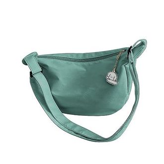 Generic Sac &agrave; bandouli&egrave;re pour femme - Couleur unie - Petit sac &agrave; bandouli&egrave;re en nylon - Sac messager en cuir, Vert, taille unique