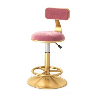 Generic Verstellbarer, drehbarer Barhocker aus Samt mit R&uuml;ckenlehne - Tresenhocker f&uuml;r K&uuml;che, Bistro, Kneipe, Esszimmer