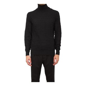 Emporio Armani Schwarzer Rollkragenpullover - - Knitwear - Herren - Schwarzk - 3XL