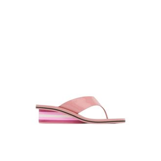 Chlo&eacute; Gestreifte Keilabsatz-Flip-Flops - - Shoes - Damen - Rosa - 36 EU