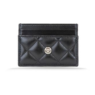 Versace Gepolsterte Leder-Damenkartenhalter - - Accessories - Damen - Schwarzk - ONE SIZE