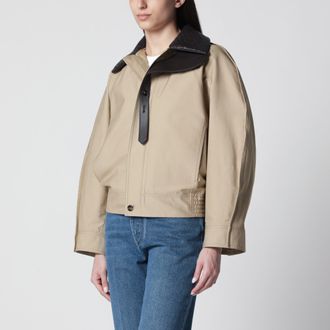 Bottega Veneta Wasserabweisende Baumwolljacke mit Intrecciato-Kragen