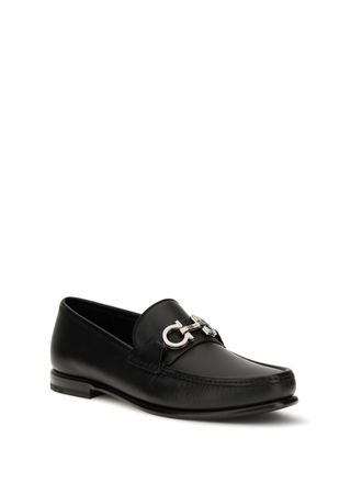 Ferragamo Mens Gancini Ornament Loafers Black