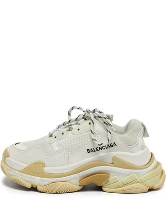 Balenciaga baskets Triple S &agrave; lacets - Tons neutres