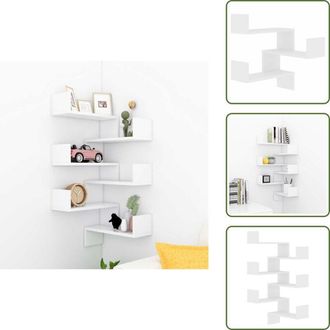 vidaXL &Eacute;tag&egrave;res murales dangle 2 pcs Blanc 40x40x50cm bois ing&eacute;nierie - Etagere Murale - &Eacute;tag&egrave;re Dangle - Rangement Mural - D&eacute;coration Murale - Meuble