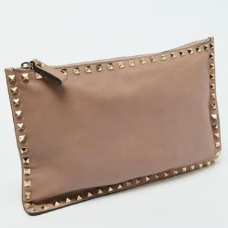 Valentino Pre-owned Leder clutches - - Pre-owned - Damen - Beige - ONE SIZE