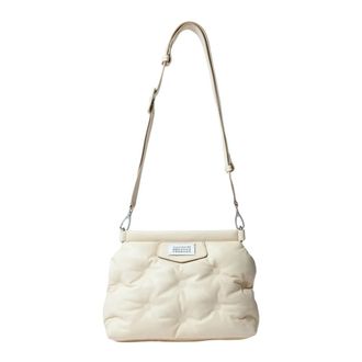 Maison Margiela Klassische Leder Clutch mit Riemen - - Bags - Damen - Wei&szlig; - ONE SIZE