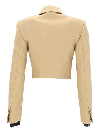 Max Mara Cropped Linen Jacket - Beige