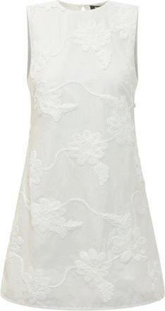 Rotate Rotate Birger Christensen, Femme, Robes, Blanc, Taille: 40 FR Floral Embroidered Mini Dress