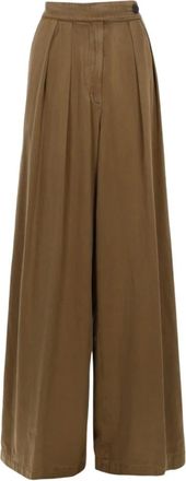 Dries Van Noten Pantalon large pliss&eacute; - Femme - Pantalons - Brun - Taille: 40 FR