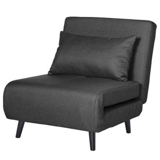 M&oslash;rteens home24 Schlafsessel Grau/Dunkelgrau Webstoff Nims Schwarz 77 x 81 x 90cm