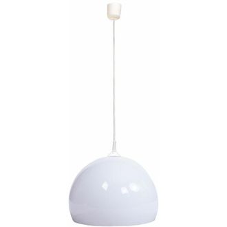 Hhg Neuwertig] Pendelleuchte HHG 655, Hängelampe Hängeleuchte Lampe, ø 40cm Schirm, Kunststoff weiß