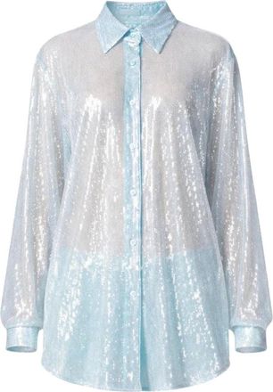 Twentyfourhaitch Femme, Blouses et Chemises, Bleu, Taille: 44 FR Chemise Ample Classique