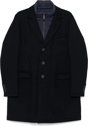 Herno Wollmantel mit abnehmbarem Innenfutter - - Coats - Herren - Blau - 3XL