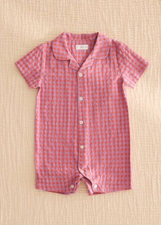 Mango Pyjama complet &agrave; carreaux color&eacute;s lilas - Home - 12-18 mois - MANGO HOME