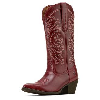 Ariat Womens Heritage J Toe StretchFit Western Boots in Sangria, B Medium Width, Size 36.5, by Ariat