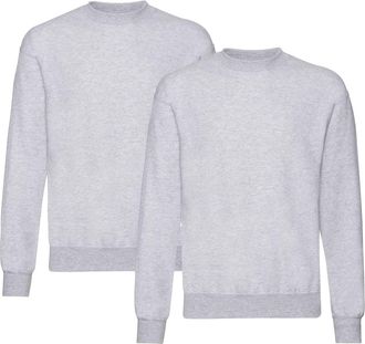 Fruit Of The Loom Sweatshirt Set-In 2X Grau & 2X HLKauf Block - Gr&ouml;&szlig;e: XXL