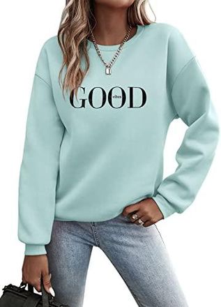 Minetom Femme Sweatshirt &agrave; Manches Longues Sweat Mode Imprim&eacute; Pull Tops Chemisier Temps Libre Sport Fitness Outdoor Basic Casual Style Sweat-Shirt