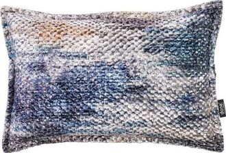 Done Kissenhülle Glam Colour 40x60cm Samt Mehrfarbig Edel Elegant Steppnaht Reisverschluss Glanz 100% Polyester Wabenstruktur Blau