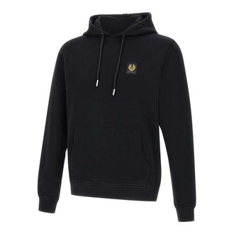 Belstaff Homme, Sweatshirts et sweats &agrave; capuche, Noir, Taille: XL Sweat en Molleton de Coton Noir avec Capuche
