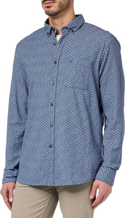 Camel Active Herren Langarm Hemd Flanell Blue Gemustert M