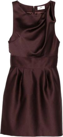 Elisabetta Franchi Femme, Robes, Brun, Taille: 36 FR Draped Ruched Midi Dress