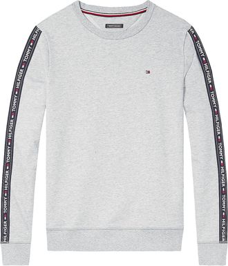 Tommy Hilfiger Herren Sweatshirt ohne Kapuze, Grau (Grey Heather), L