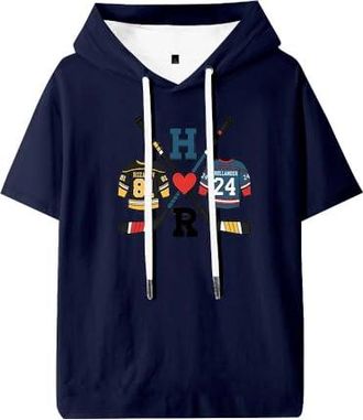 Generic HeatRivalry Hollander Rozanov T-shirts &agrave; capuche unisexe &agrave; manches courtes V&ecirc;tements d&eacute;contract&eacute;s, bleu marine, XXS