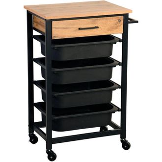 KESPER Chariot de cuisine avec tiroir et organiseurs, mobile