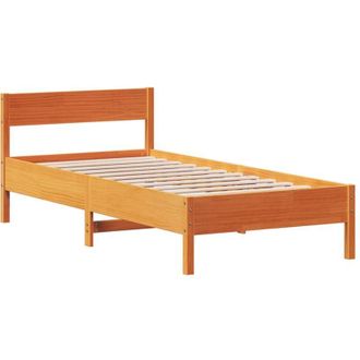 vidaXL Massivholzbett ohne Matratze Wachsbraun 90x200 Kiefernholz Vidaxl