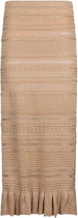 Liu Jo Femme, Jupes, Rose, Taille: 40 FR Longue Jupe en Tricot Ajour&eacute;
