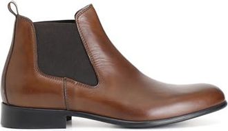 Caf&egrave;noir Bottines En Cuir Pour Hommes Avec &Eacute;lastiques, Pour Homme, Couleur Marron, Taille 42