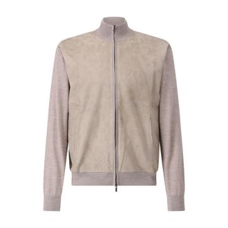 Maurizio Baldassari Strickjacke mit Veloursleder