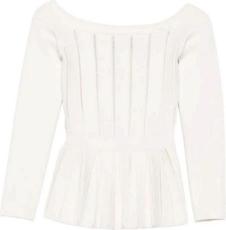 Elisabetta Franchi Rundhalspullover - Weiß