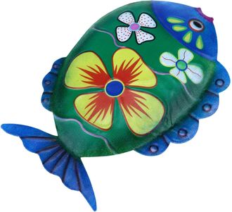 Valiclud Fisch Wanddekoration Tropischer Fisch Wandbild Bunte Garten Deko für Wohnzimmer Terrasse und Balkon Wandkunst mit Klarer Struktur Dekoratives Metall O