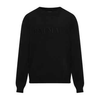 Balmain Pullover mit gesticktem Logo - - Knitwear - Herren - Schwarzk - M
