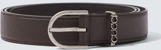 Gucci G&uuml;rtel Gucci Script aus Leder